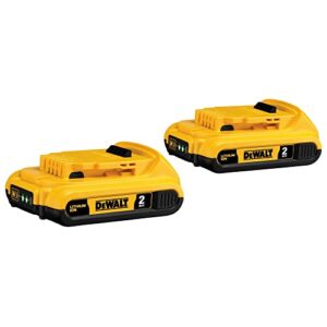 dewalt 20v max battery, compact 2.0ah double pack (dcb203-2)