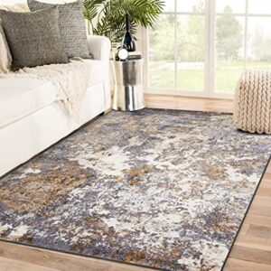 LUXE WEAVERS 6490 Gray 8x10 Abstract Area Rug – Modern Design, Medium Pile