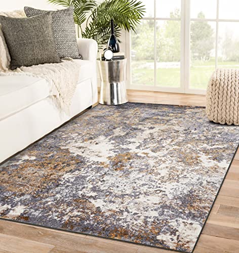 LUXE WEAVERS 6490 Gray 8x10 Abstract Area Rug – Modern Design, Medium Pile