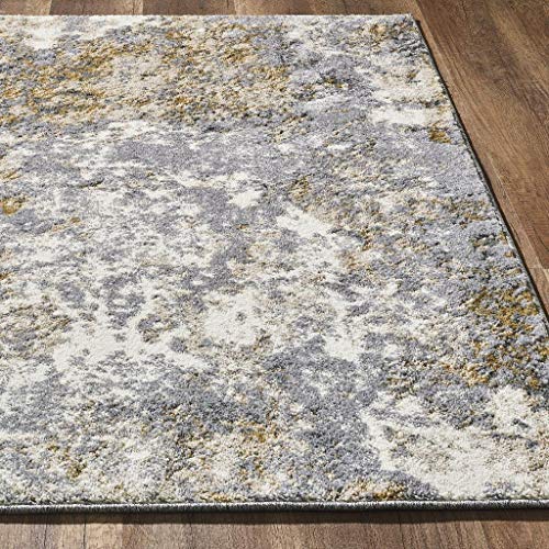 LUXE WEAVERS 6490 Gray 8x10 Abstract Area Rug – Modern Design, Medium Pile