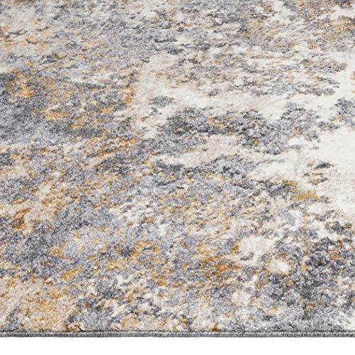 LUXE WEAVERS 6490 Gray 8x10 Abstract Area Rug – Modern Design, Medium Pile