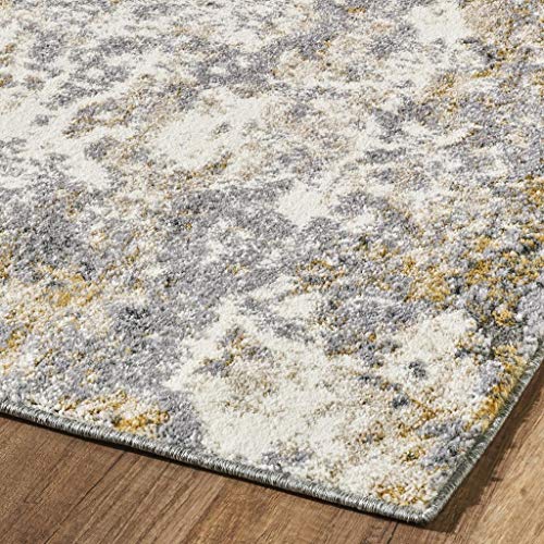 LUXE WEAVERS 6490 Gray 8x10 Abstract Area Rug – Modern Design, Medium Pile