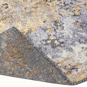 LUXE WEAVERS 6490 Gray 8x10 Abstract Area Rug – Modern Design, Medium Pile