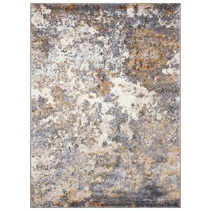 LUXE WEAVERS 6490 Gray 8x10 Abstract Area Rug – Modern Design, Medium Pile