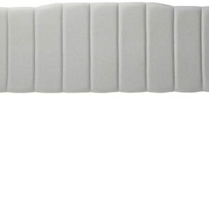 Zinus Satish Upholstered Channel Stitched Headboard in Light Grey, Queen