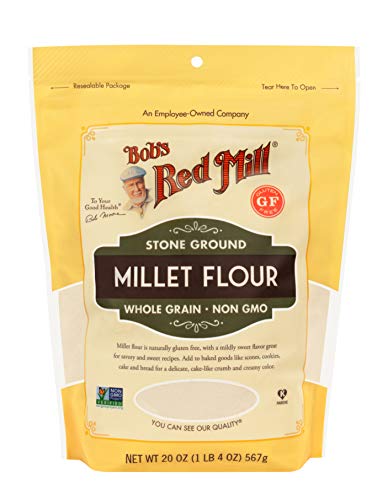 Bob's Red Mill Stone Ground Whole Grain, Millet Flour, 20 Ounce (Pack of 4)