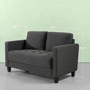 ZINUS Sunny Loveseat Sofa / Small Couch / Easy, Tool-Free Assembly, Steel Grey