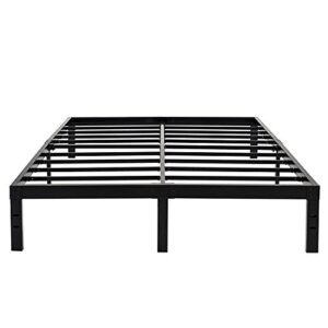 45minst 14 inch reinforced platform bed frame/3500lbs heavy duty/easy assembly mattress foundation/steel slat/noise free/no box spring needed, queen