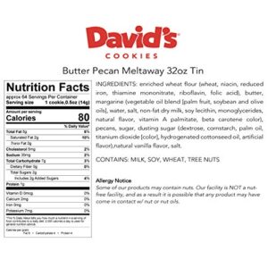 David’s Cookies Gourmet Butter Pecan Meltaway Cookies Gift Basket – 32oz Butter Cookies with Crunchy Pecans and Powdered Sugar – All-Natural Ingredients – Kosher Recipe – Ideal Gift for Corporate Birthday Fathers Mothers Day Get Well and Other Special Occ