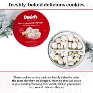 David’s Cookies Gourmet Butter Pecan Meltaway Cookies Gift Basket – 32oz Butter Cookies with Crunchy Pecans and Powdered Sugar – All-Natural Ingredients – Kosher Recipe – Ideal Gift for Corporate Birthday Fathers Mothers Day Get Well and Other Special Occ