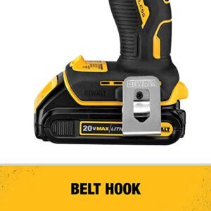 DEWALT 20V MAX* Cordless Drill / Driver Kit, Compact, 1/2-Inch (DCD708C2)