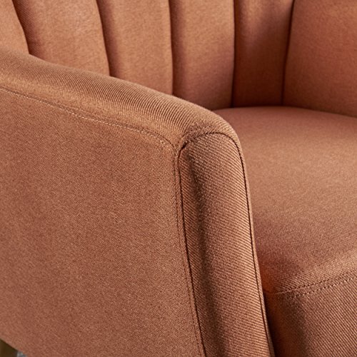 Christopher Knight Home Merel Mid-Century Modern Fabric Club Chair, Orange / Natural