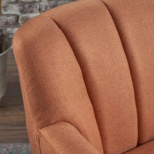 Christopher Knight Home Merel Mid-Century Modern Fabric Club Chair, Orange / Natural