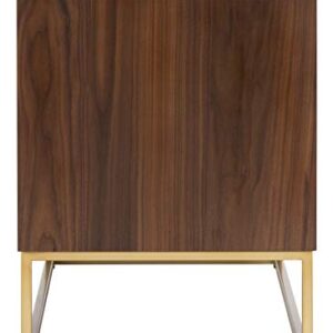 Safavieh Couture Home Collection Adelyn 2-Drawer Nightstand, Walnut/Gold