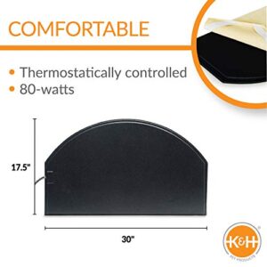 K&H Pet Products Lectro-Kennel Igloo-Style Heated Pad Black Large 17.5 X 30 Inches