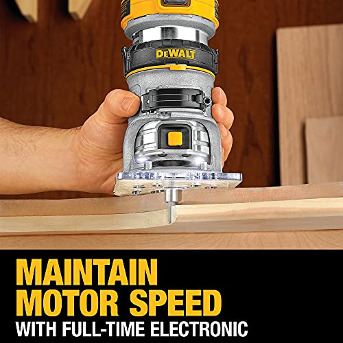 DEWALT Router, Fixed Base, Variable Speed, 1-1/4-HP Max Torque (DWP611) , Yellow