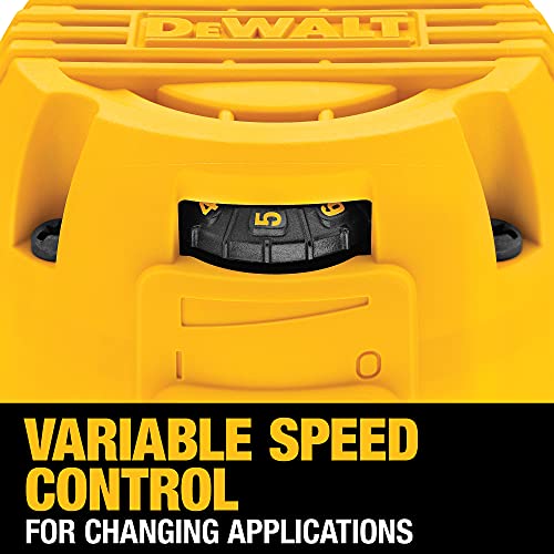 DEWALT Router, Fixed Base, Variable Speed, 1-1/4-HP Max Torque (DWP611) , Yellow