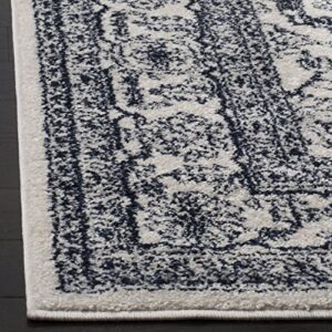 SAFAVIEH Adirondack Collection 10' Square Ivory / Navy ADR108R Oriental Medallion Non-Shedding Living Room Bedroom Dining Home Office Area Rug