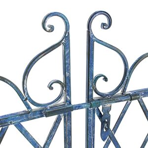 Safavieh PAT5012C Outdoor Collection Beatrix Victorian Antique Arbor, Mossy Blue