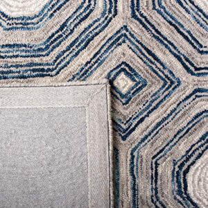 SAFAVIEH Micro-Loop Collection 5' x 8' Ivory/Blue MLP639A Handmade Premium Wool Area Rug