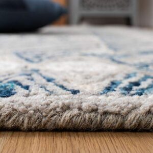 SAFAVIEH Micro-Loop Collection 5' x 8' Ivory/Blue MLP639A Handmade Premium Wool Area Rug