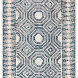 SAFAVIEH Micro-Loop Collection 5' x 8' Ivory/Blue MLP639A Handmade Premium Wool Area Rug