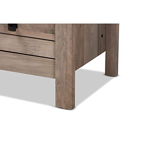 Baxton Studio Derek Modern and Contemporary Transitional Natural Oak Finished Wood 5-Drawer Chest