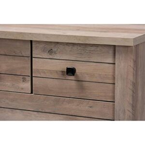 Baxton Studio Derek Modern and Contemporary Transitional Natural Oak Finished Wood 5-Drawer Chest