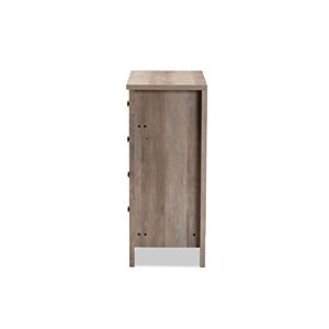 Baxton Studio Derek Modern and Contemporary Transitional Natural Oak Finished Wood 5-Drawer Chest