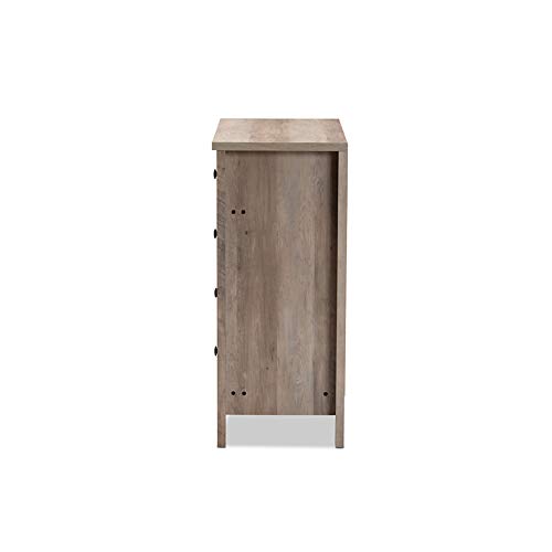 Baxton Studio Derek Modern and Contemporary Transitional Natural Oak Finished Wood 5-Drawer Chest