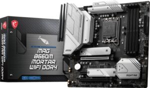 msi mag b660m mortar wifi ddr4 gaming motherboard (matx, 12th gen intel core, lga 1700 socket, ddr4, pcie 4, 2.5g lan, m.2 slots, wi-fi 6)