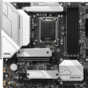 MSI MAG B660M Mortar WiFi DDR4 Gaming Motherboard (mATX, 12th Gen Intel Core, LGA 1700 Socket, DDR4, PCIe 4, 2.5G LAN, M.2 Slots, Wi-Fi 6)