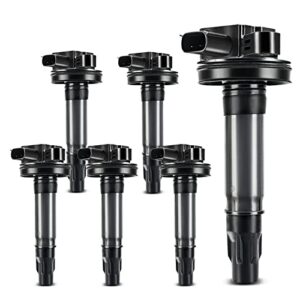 a-premium ignition coils pack compatible with ford explorer f-150 edge fusion mustang taurus lincoln mks mkx mkt mkz sable 3.5l 3.7l 6-pc set