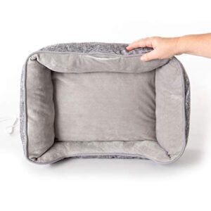 K&H PET PRODUCTS Mother's Heartbeat Heated Cat Bed with Heart Pillow Heartbeat Kitten Toy Gray 11 X 13 Inches w/Cat Heartbeat Rhythm