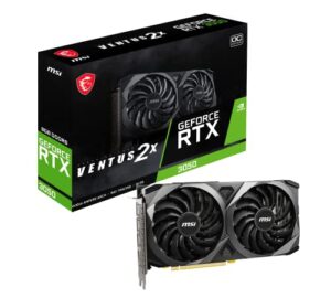 msi gaming geforce rtx 3050 8gb gdrr6 128-bit hdmi/dp pcie 4 torx twin fans ampere oc graphics card (rtx 3050 ventus 2x 8g oc)