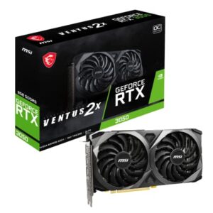 MSI Gaming GeForce RTX 3050 8GB GDRR6 128-Bit HDMI/DP PCIe 4 Torx Twin Fans Ampere OC Graphics Card (RTX 3050 Ventus 2X 8G OC)