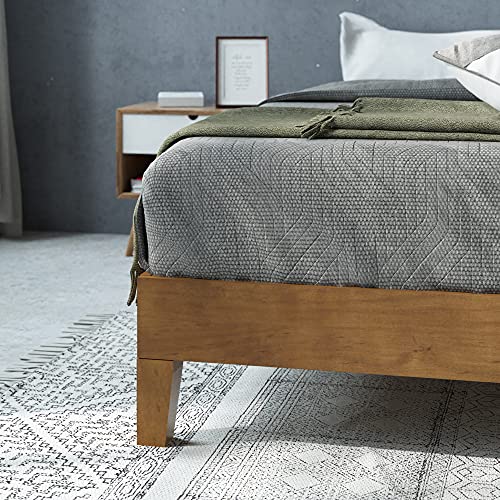 ZINUS Alexis Deluxe Wood Platform Bed Frame, Rustic Pine, Twin & 10 Inch Green Tea Memory Foam Mattress / CertiPUR-US Certified / Bed-in-a-Box / Pressure Relieving, Twin