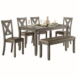 lexicon brielle 6-piece wood dinette set, gray