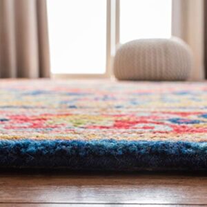 SAFAVIEH Aspen Collection 2'3" x 7' Red/Blue APN523Q Handmade Boho Wool Runner Rug