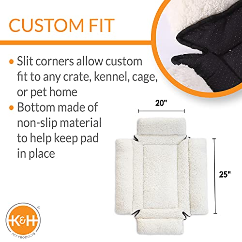 K&H Pet Products Ultra Plush Deluxe Bolster Crate Pad Fleece 20 X 25 Inches