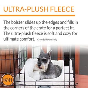 K&H Pet Products Ultra Plush Deluxe Bolster Crate Pad Fleece 20 X 25 Inches