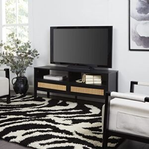 Decor Therapy Piper Rattan Storage Media Console Stand for TVs up to 59", 47" x 20", Blondewood