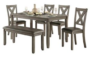 homelegance 6-piece pack dinette set, gray