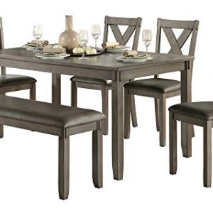 Homelegance 6-Piece Pack Dinette Set, Gray