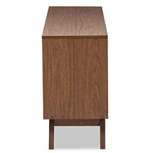 Baxton Studio Hildon Modern 6-Drawer Storage Dresser Mid-Century/Particle Board/MDF with PU Paper/White/Walnut Brown