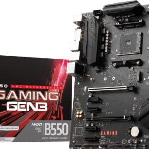 MSI B550 Gaming GEN3 Gaming Motherboard (AMD AM4, DDR4, PCIe 3.0, SATA 6Gb/s, M.2, USB 3.2 Gen 1, HDMI, ATX, AMD Ryzen 5000/4000 Series Processors)