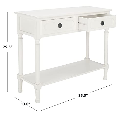 Safavieh Home Collection Allura Distressed White 2-Drawer Bottom Shelf Console Table