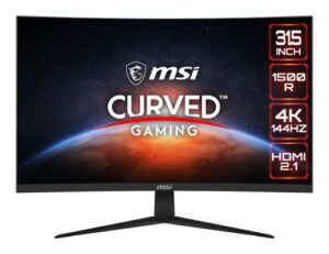 msi g321cu, 32″ gaming monitor, 3840 x 2160 (uhd), va, 144hz, freesync premium, hdr ready, hdmi, displayport, tilt