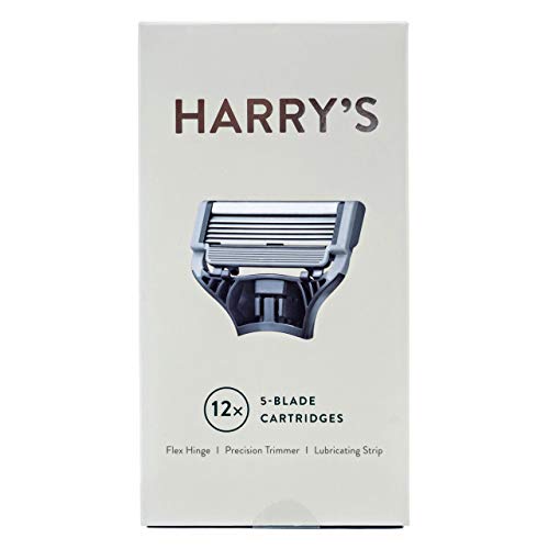 Harrys Razor Blades (3 Packs of 4) in Durable Hinged Water Friendly Travel Cases