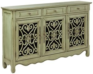 coaster 3-door accent cabinet antique green